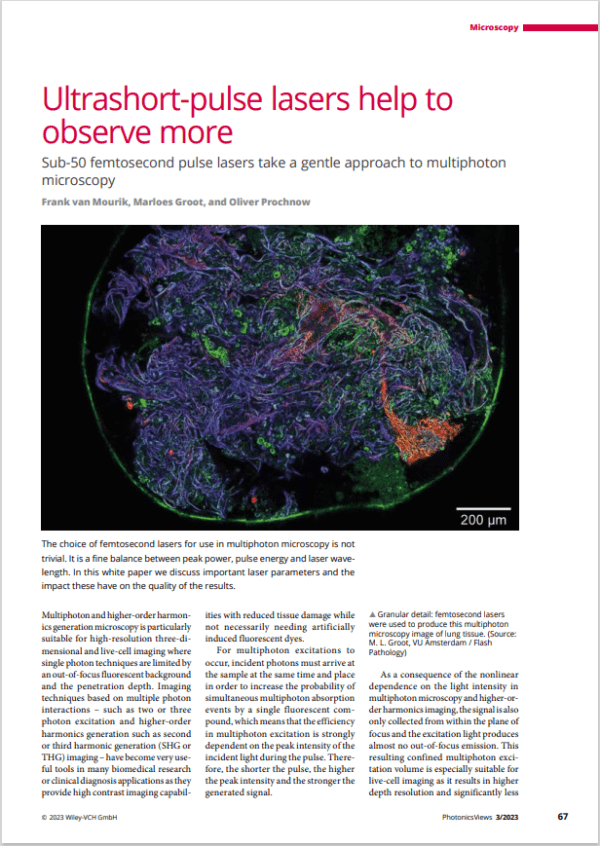 New editorial – Ultrashort pulse lasers help to observe more - HÜBNER ...